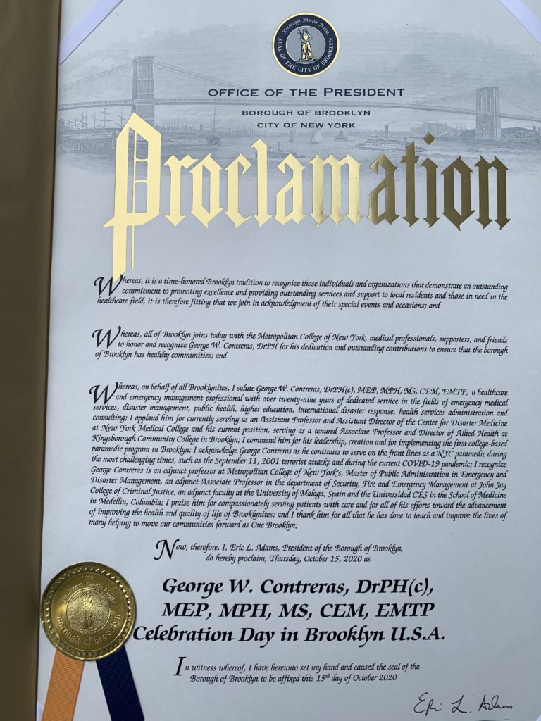 George Contreras Honored with Proclamation by Brooklyn Borough ...